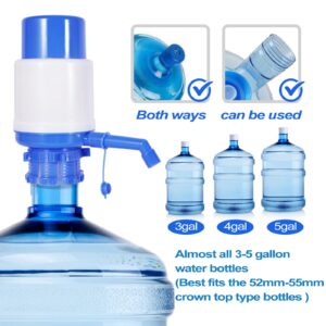 Buoluty 5 Gallon Water Dispenser Pump, Includes Adjustable Tube Length with Cleaning Brush. Manual Water Pump for 5 Gallon Bottle, Made of Food-Grade Plastic