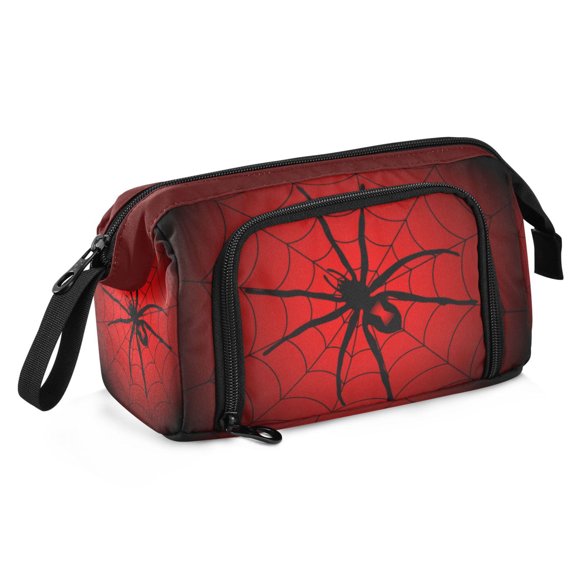 Fisyme Halloween Spider Web Pencil Case Large Capacity Pencil Pouch Pen Bags Box Big Makeup Pencil Case Organizer