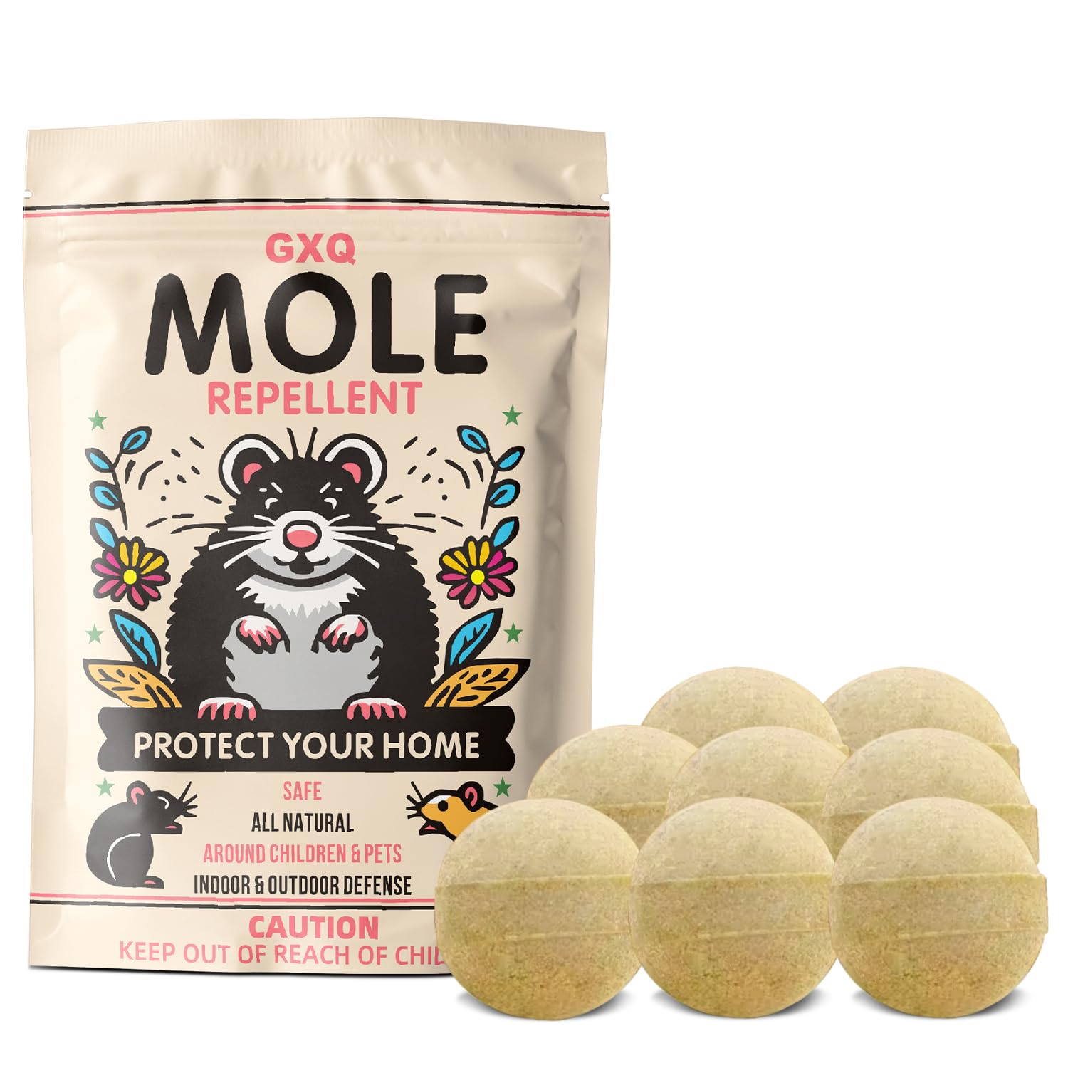 Mole Repellent,Gopher Repellent,Vole Repellent,Mole Repellent for lawns,Mole Trap, Mole Control, Keeps Moles and Voles Out of Gardens,(8balls)