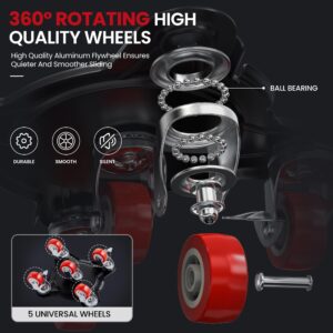 Furniture Dolly Upgrade Large, Furniture Movers with 5 Wheels Rubber Universal (360° Rotatable), 3300lbs/1500kg Load Capacity Moving Dolly & Furniture Lifter Tool, Carbon Steel Panel Heavy Duty Dolly