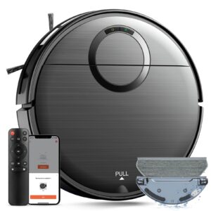 robot vacuum and mop combo, 2 in 1 mopping robot vacuum cleaner with schedule, wi-fi/app/remote, 2000pa max suction, self-charging robotic vacuum, slim, ideal for hard floor, pet hair, low-pile carpet