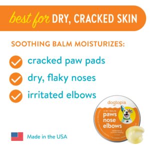 Dogtopia 3-in-1 Balm for Pets | 2oz Nourishing Balm for Dry, Cracked Skin in Dogs | Protective Balm Moisturizes and Heals Pets’ Paws, Noses, and Elbows