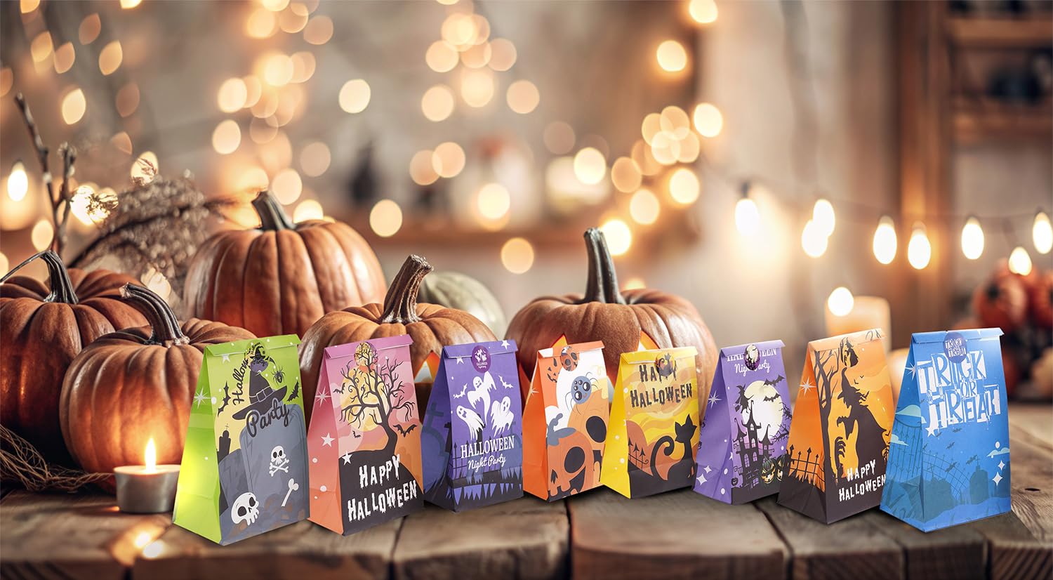 Linelglobal Halloween Treat Bag for Party Favor Kid Goodie Bag 24 Pack