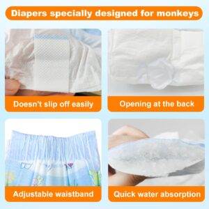 Disposable Monkey Diapers,Marmoset Diapers with Adjustable Elastic Waistline,Monkey Diapers for Pet Monkeys,Ultra Absorbent Leak-Proof,for Marmosets、Capuchin Monkeys、Proboscis Monkey Etc.(20PCS) (s)