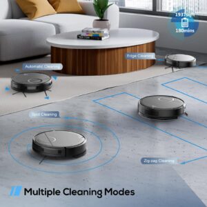 Robot Vacuum and Mop Combo, 2 in 1 Mopping Robot Vacuum Cleaner with Schedule, Wi-Fi/App/Remote, 2000Pa Max Suction, Self-Charging Robotic Vacuum, Slim, Ideal for Hard Floor, Pet Hair, Low-Pile Carpet