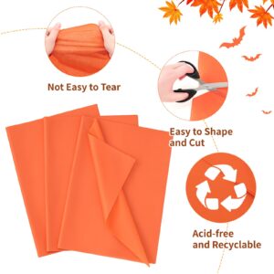 Simetufy Orange Tissue Paper for Gift Bags, 125 Sheets 14 x 20 Inches Orange Wrapping Paper for Packaging, Tissue Paper Bulk for Fall, Halloween, Thanksgiving, Birthday, Holiday Decor and DIY Crafts