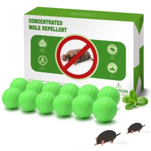 magic cat mole repellent for lawns, 12 pack natural castor oil vole repellent outdoor pet plant safe, gopher repellent mole deterrent to keep mole vole groundhog out of your lawn yard garden