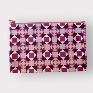 Built Quilt Quilt Patterned Pencil Pouches, Set of 5, Various Quilt Patterns, Printed Cotton Pouches, Make Up Pouches, Zippered Pouches, 8.27 in x 5.31 in (Quilt Jazz)