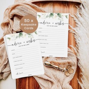 Advice and Wishes for the Mr and Mrs, Eucalyptus Wedding Advice Cards, Greenery Advice for Bride Cards, Advice Cards for Bridal Shower, Wedding Registry Ideas, Green Bridal Shower Games, 50 Pack