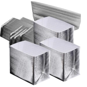 10 pcs reusable insulated shipping bags 13.4 x 9.5 x 13 inch, thermal box liners for lunch box camping picnic foil insulated bag liner waterproof insulation package for frozen and hot food