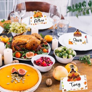 Thanksgiving Table Place Cards Turkey Tent Name Cards 24 Pcs Guest Thanksgiving Food Label Fall Party Supplies