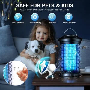 Bug Zapper Outdoor Mosquito Repellent Outdoor Patio Mosquito Zapper 4200V Indoor Fly Trap Mosquito Repellent Mosquito Trap Killer for Home, Patio, and Backyard