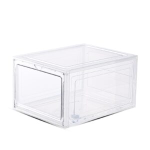 rgqphantom shoe storage box,shoe box with acrylic magnetic door, clear plastic stackable shoe box,sneaker storage shoe box,fit up to us size 12 (clear, 1 pcs)