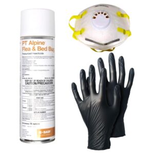 diy pest control ppe kit and pt alpine flea and bed bug spray, 14oz aerosol can