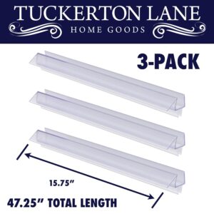 TUCKERTON Lane Glass Door Seal Strip, Soft Shower Door Sweep to Stop Leaks, Shower Silicone Seal Strip (Bottom Sweep 3/8 (3 Pack))