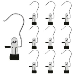 hangers clips,stainless hooks for closet hooks,laundry hanging hooks,travel portable clothes,boot tall towel hats socks pants and bras (10, black)