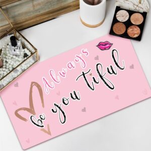 makeup mat for vanity top protector, 24x12, heat resistant vanity mat, vanity organizer mat, vanity desk protector mat, dual-sided, oilproof, dustproof, perfect for makeup lover gift, sixteen gifts