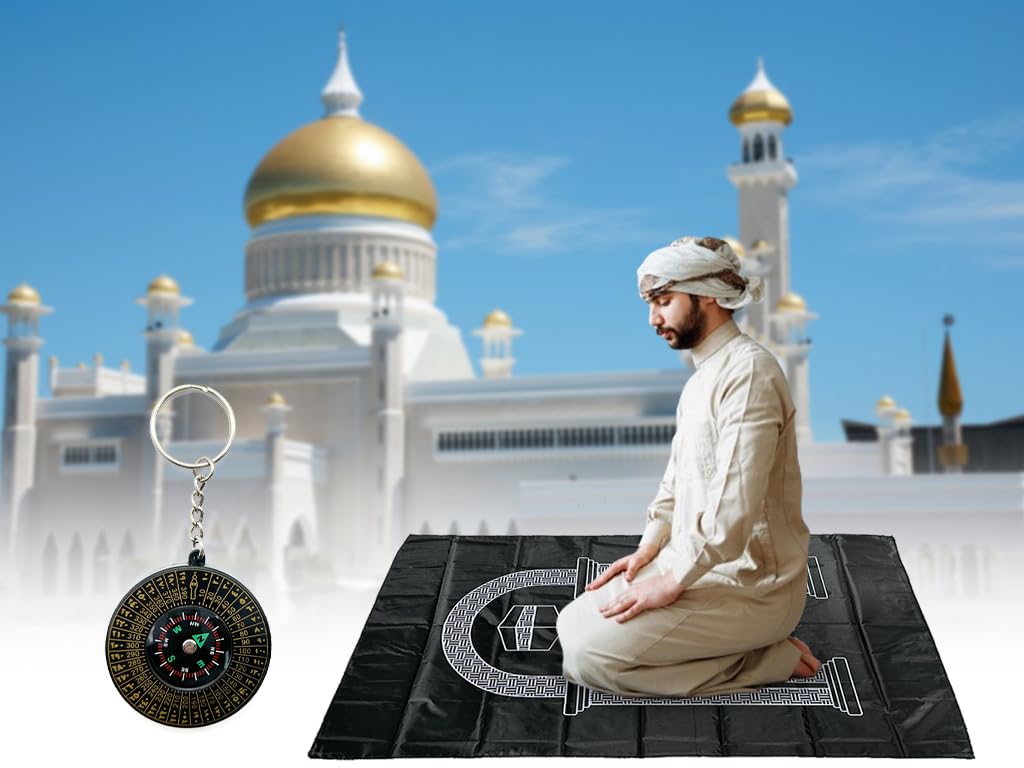 Anlising 5PCS Portable Muslim Prayer Mat, Muslim Travel Prayer Mat with Compass,Pocket Prayer Mat,Islamic Prayer Mat,Portable Foldable Prayer Rug,Muslim Prayer Mat,Islamic Pocket Prayer Rug(5 Colors)