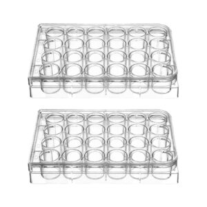 jecompris 2pcs 24 well cell culture plate cultivation plates laboratory reaction tray for laboratory