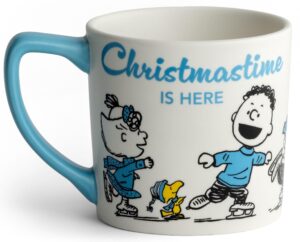 dayspring - peanuts - christmastime is here ceramic mug, 14oz, blue