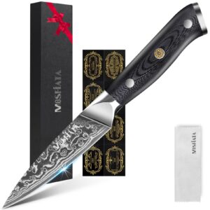 mosfiata kitchen knife ，damascus paring knife 3.5 inch fruit knife