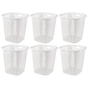 xowine 50 l tall plastic laundry hamper basket, set of 6 plastic dirty clothes basket with handle, white