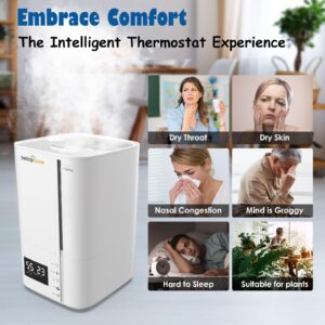 6L Humidifiers for Bedroom Large Room, Cool Mist Humidifier for Baby and Plants, Top Fill Humidifiers with Remote Control, Smart Humidistat Control, Timer, Quiet, Adjustable Mist