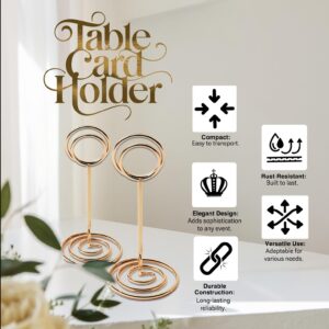 10Pcs Gold Table Number Holders with 10 Table Numbers Cards - 3.35 Inch Table Number Stands – Name, Picture, Place Card Holder for Centerpieces, Wedding Reception, Birthday, Restaurant & Parties