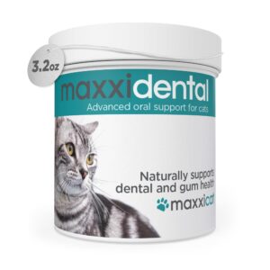 maxxipaws maxxidental advanced oral support powder supplement – dental & gum care for cats, 3.2oz