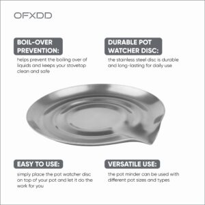 Pot Minder Stainless Steel 6 Pcs - Pot Watcher/Control Disc to Safeguard Cooking in Kitchen - Pot Boil Over Preventer Pasta, Soups and Milk