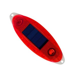 qxmh solar strobe warning light,small solar safety warning light 360 degree & outdoor waterproof,traffic pavement bright led lights for construction site,traffic,dock,marine,stop sign (red 1 pack)