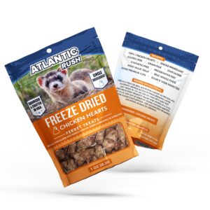 Freeze Dried Small Pet Treats - 1oz Resealable Bag of Treats for Ferrets - Ferret Snacks - Single Ingredient Ferret Food With No Preservatives Or Fillers- Small Animals Treats (1 oz, Chicken Heart)