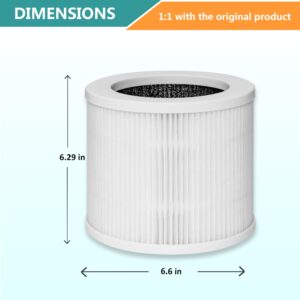 Lhari 2 Pack A1 Replacement Filter Compatible with VEWIRO Air Purifier HQSC-50, HQKJ-80, AMEIFU AP01W, KOIOS HQKJ-50 and Tailulu PUR0003 Air Purifier, 3-in-1 H13 True HEPA Filter