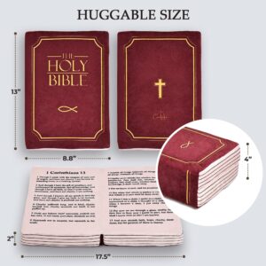 CasaVista Holy Bible Pillow Book Plush That Opens - Bible Verse Pillow Soft Plushies - Book Pillow Bible Gifts for Mom - Bible Toys for Kids - Bibletoys, Christian Gifts for Kids Children Women