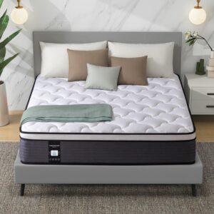 datmou full size mattress, 12 inch full mattress in a box, hybrid memory foam mattress with individually pocketed springs, motion isolation, certipur-us certified, fiberglass free