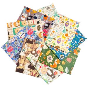 9 pcs animal fabric patterns fat quarters quilting fabric bundles no repeat designs for baby boy kids,18"x 22" …