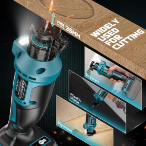 Cordless Drywall Cut-Out Tool for Makita 18V Battery: 3 Variable Speed Brushless-Motor Tool - (Battery Not Included) Drywall Rotary Saw tool kit for Cutting Wood Drywall,Sheetrock,Wood,Plywood