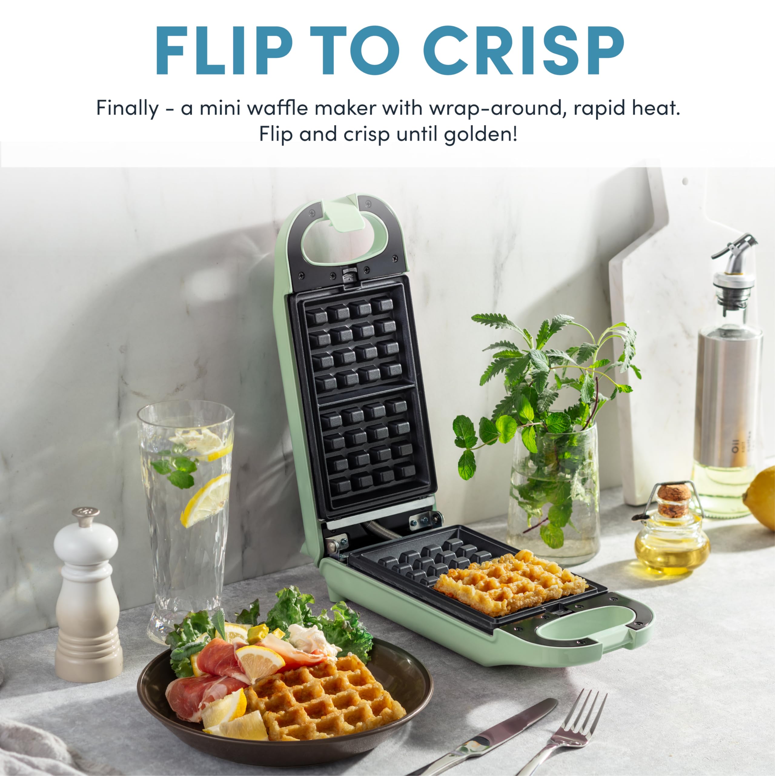 AROMA® Swap & Flip Waffle Maker with Removable Plates: 3-in-1 Panini Press, Mini Donut Maker, and Waffle Iron