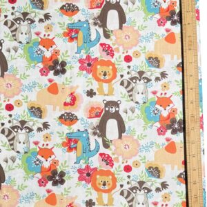 9 Pcs Animal Fabric Patterns Fat Quarters Quilting Fabric Bundles No Repeat Designs for Baby Boy Kids,18"x 22" …