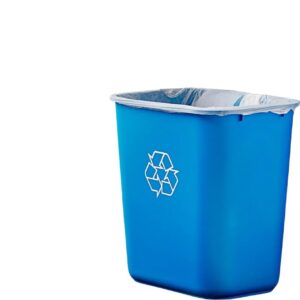 WEBSTORE SUPPLY 28 Qt. Recycling Bins, 7 Gallon Office Trash Cans for Near Desk (10 Pack) Blue