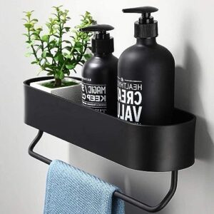 Bath Storage Rack Caddy Floating Shelves Towel Bar Basket Storage Rack Towel Bar Robe Hooks Bathroom Accessories Kitchen Wall Shelves(White,30CM)