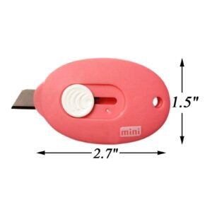 Mini Utility Knives Box Cutter Retractable Letter Opener (Blue/White/Pink)