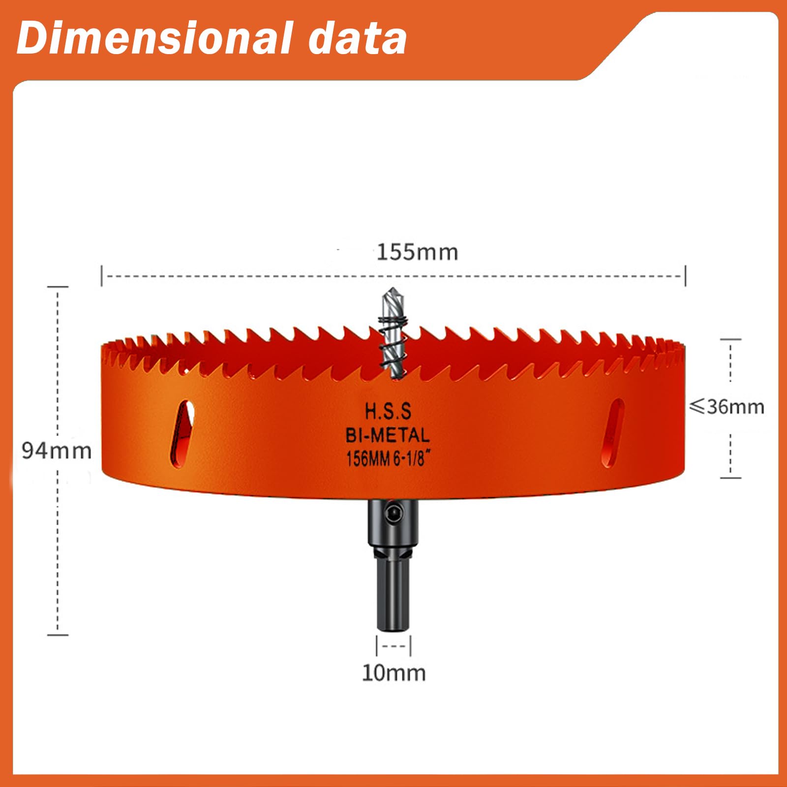 6 1/8 inch Hole Saw with Dust Bowl for 6 inch Recessed Light, 6-1/8 Hole Saw for Can Lighting,155MM Drywall Hole Saw Dust Catcher(6 1/8,Orange)