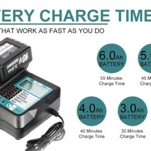 DC18RF Charger Compatible with Makita 14.4V/18V Lithium-ion Battery,3.5A with USB Interface Charging for BL1815 BL1820 BL1830 BL1840B BL1850 BL1860 BL1450 Replacement Charger for DC18RC