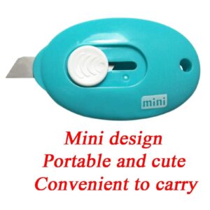 Mini Utility Knives Box Cutter Retractable Letter Opener (Blue/White/Pink)