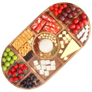 extra large wood charcuterie boards set gift 24" x 12" wooden cheese board magnetic acacia serving boards big grazing charcuterie tray cheese meat platter for bridal shower wedding housewarming gifts