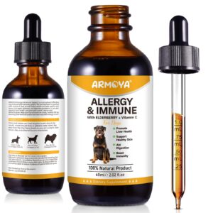 allergy relief drops for dogs - allergy and immune - immune support supplement - dog supplement - natural pet supplement for dog allergy relief with turmeric & milk thistle