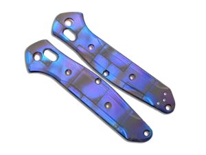 flamed riveted airplane titanium scales for benchmade 940 osborne