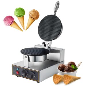 banfluxion nonstick single ice cream cone maker with time & temperature dual control 110v commercial ice cream cone maker with shaper roller temperature adjustable 50-250℃