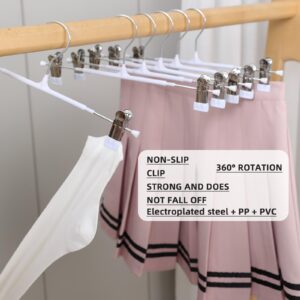 CAYUGIN-Non-Marking Anti-Slip Pants Hanger, Space-Saving Pants Clip and Skirt Clip, Jeans and Long Pants Hanger, Clothes and Pants Clip for Various Shorts and Casual Pants, Durable. (20, White)